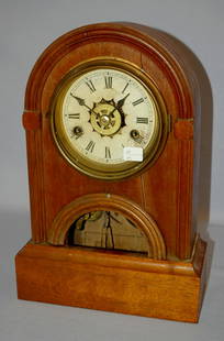 Antique Voltaire Porcelene F. Kroeber Clock Co. Mantle Clock