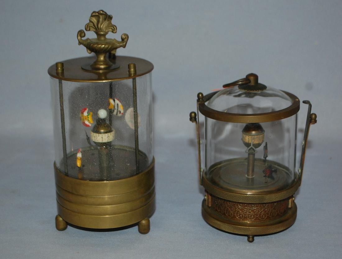 2 Vintage Animated Fish Aquarium Clocks