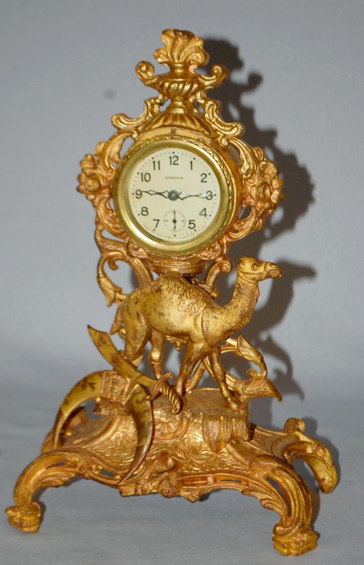 Antique Ansonia Masonic With Camel Novelty Clock