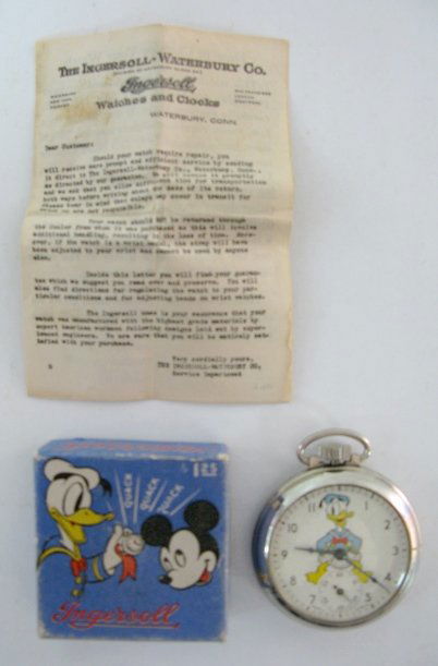 82: Ingersoll Donald Duck Pocket Watch in Box