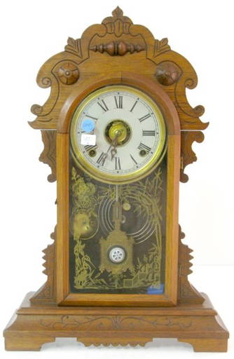 E.n. Welch Roze Walnut Kitchen Clock