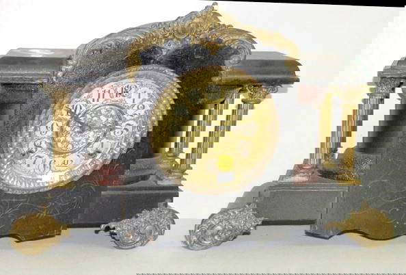 Gilbert Mantle Clock W/brass Pillars