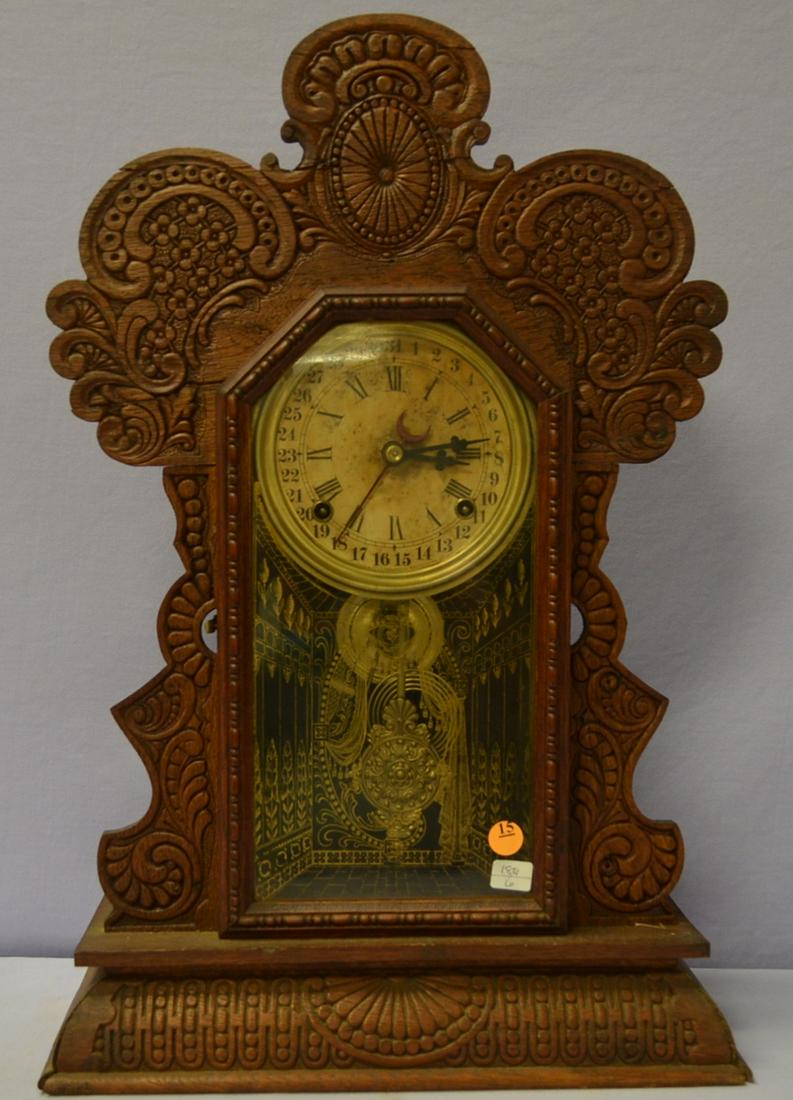 Antique Oak Ingraham Kitchen Clock