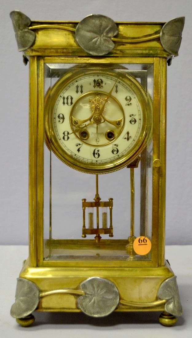 Antique Gilbert Crystal Regulator Clock