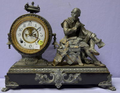 Antique Ansonia Mozart Statue Clock