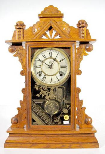 Oak Waterbury "hawley" Mantle Clock