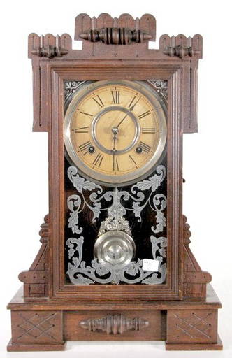 Gilbert Puck Walnut Mantle Clock