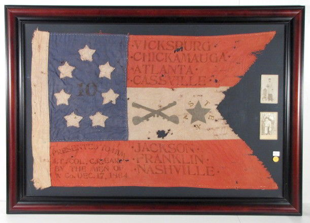 142A: Post Civil War Texas Battle Flag, Framed