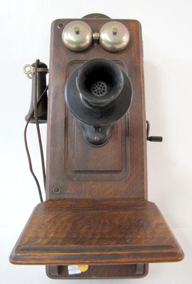 Vintage Kellogg Oak Wall Telephone