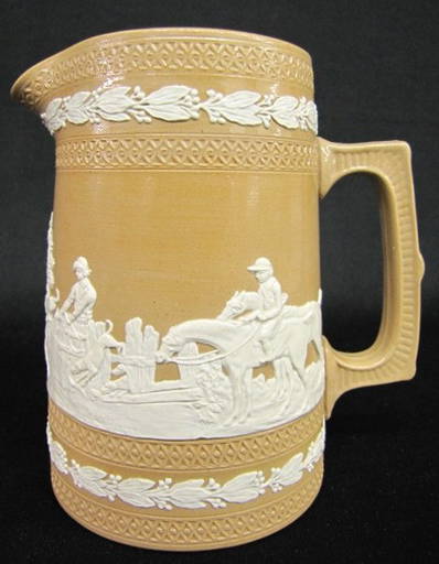 Copeland Late Spode Relief Molded Hunting Pitcher