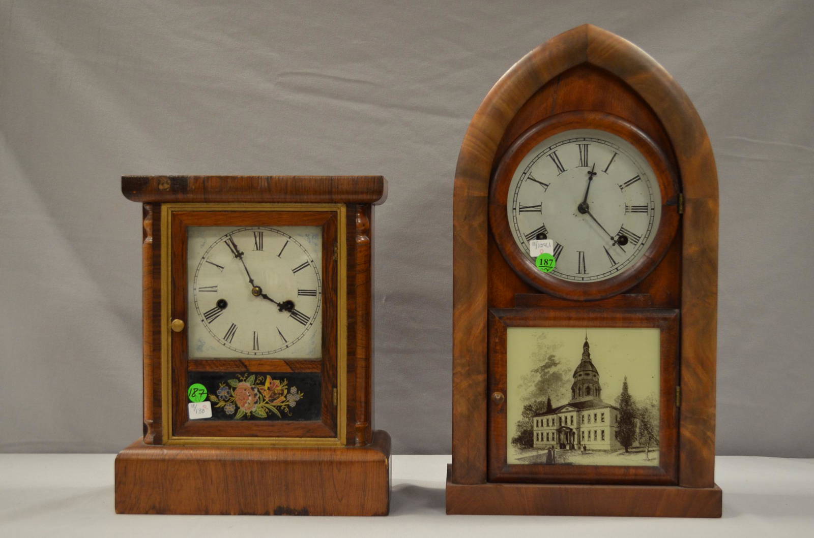 2 Walnut Clocks Auction