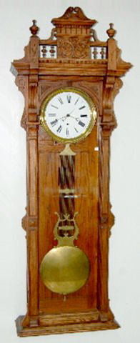 Walnut Pin Wheel Jewelers Regulator Wall Clock Price Guide