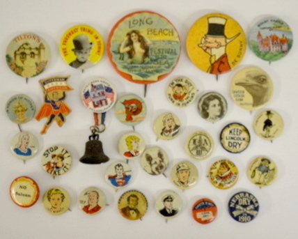 29 Advertising & Collectible Pinback Buttons