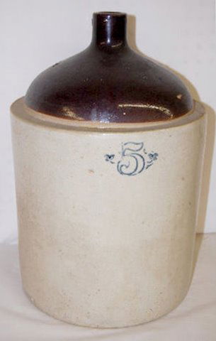 5 Gallon Salt Glaze Stoneware Jug - Aug 14, 2013 | Tom Harris Auctions ...