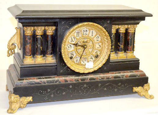 Ingraham "Columbus Variant" Wood Mantel Clock