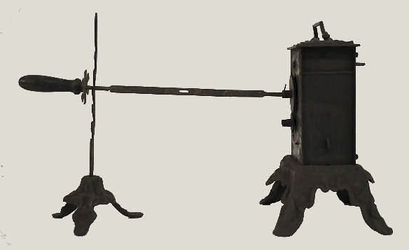Ant. Iron Roasting Spit Jack w/Clockwork Mvmnt.
