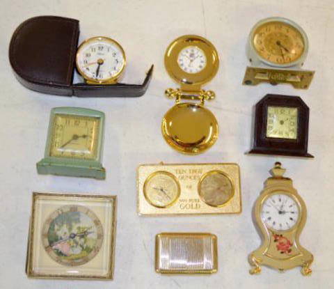 9 Miniature Collectible Clocks