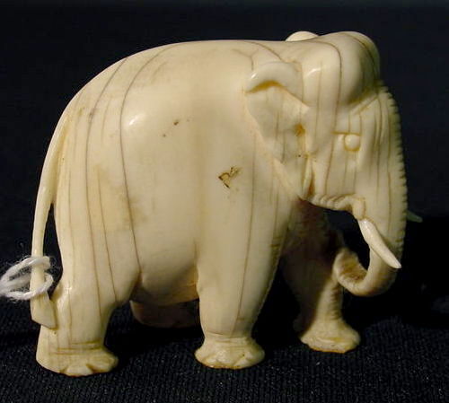 1271: Carved Ivory Elephant Figurine NR