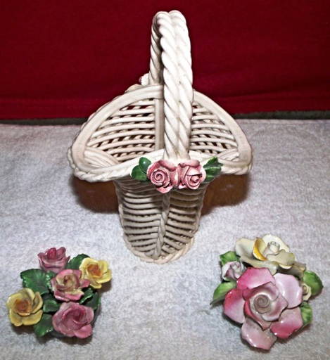 Vintage Bone China Denton Flower Basket