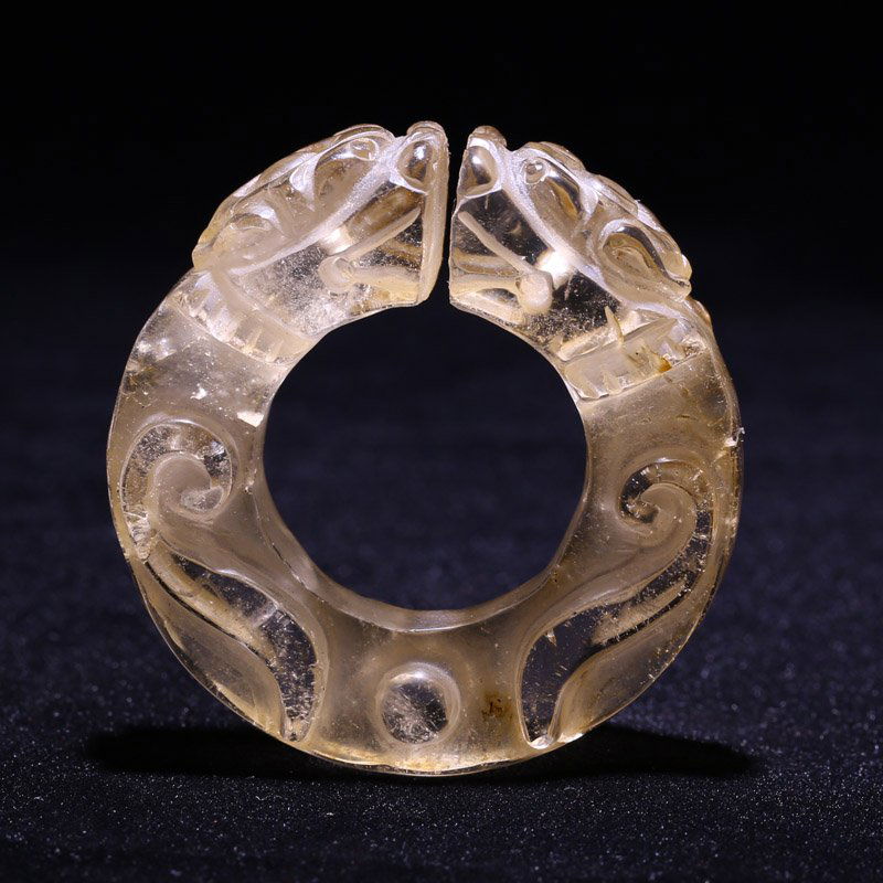 Chinese Han Dynasty Berg Crystal Dragon Head Ring - Sep 15, 2017 | Quan ...
