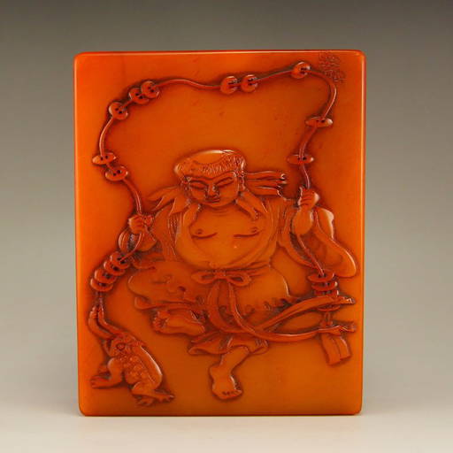 Chinese Shoushan Stone Liuhai Taoism Deity & Toad Seal