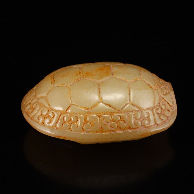 Vintage Chinese Hetian Jade Turtle Shell Statue