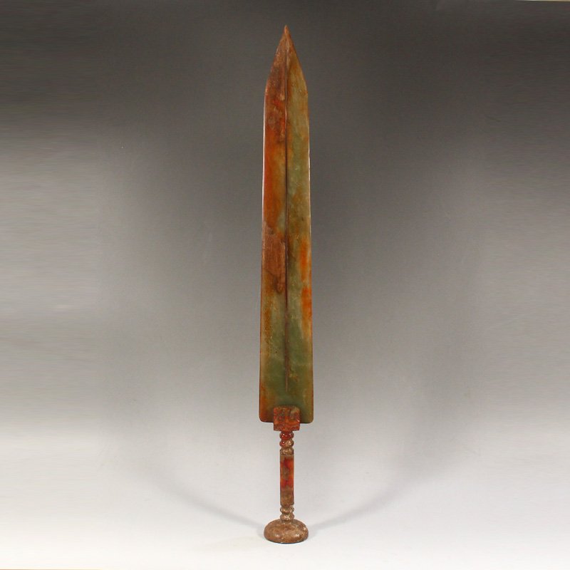 Vintage Chinese Hetian Jade Sword