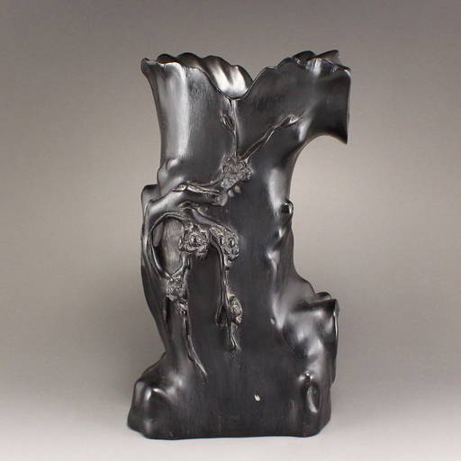 Chinese Zitan Wood Tree Trunk Brush Pot w Plum Flower - Jun 02, 2019 ...