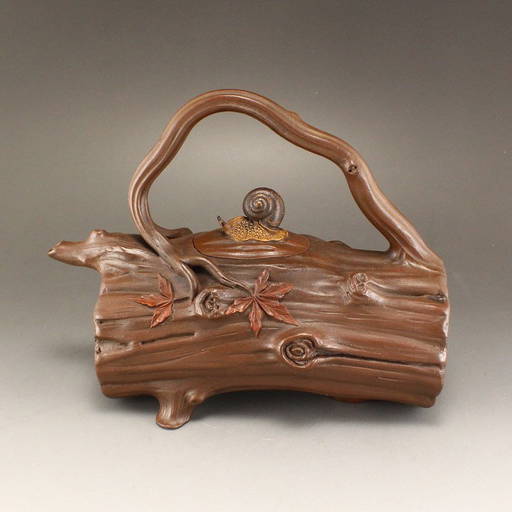 Hand Made Chinese Zisha Clay Log Wood Pile Shape Teapot