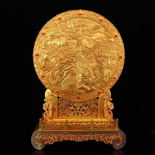 Excellent Chinese Gilt Gold Red Copper Ruby Screen (#0063) on Jan 23 ...