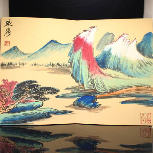 Chinese Watercolour On Xuan Paper Mountain River Scene Painting Album ...