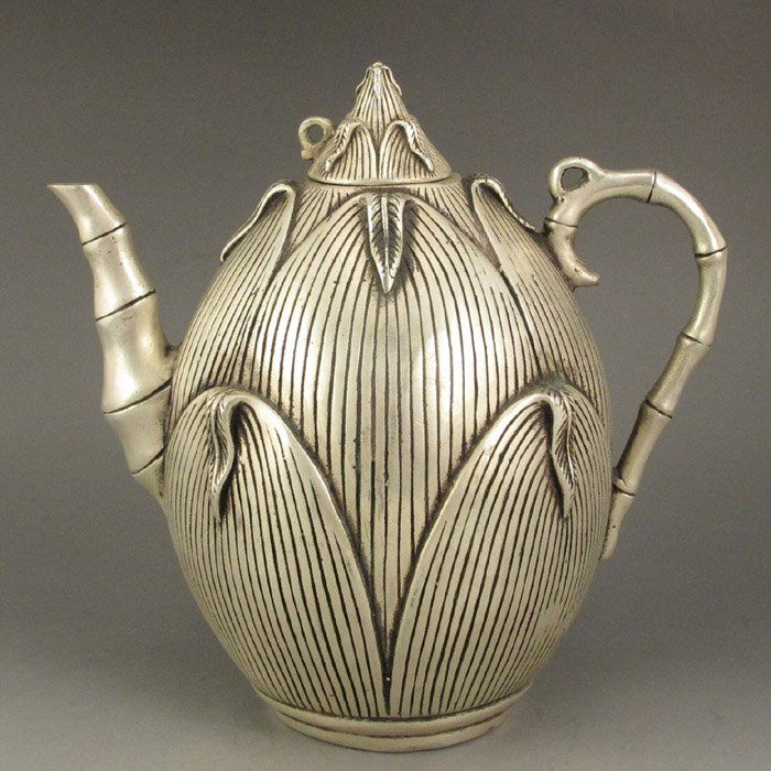 Vintage Chinese White Copper Corn Shape Teapot w Mark - May 17, 2015 ...
