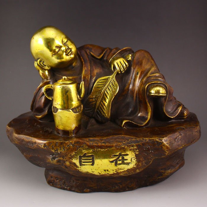 Chinese Bronze Statue W Freedom Small Bonze