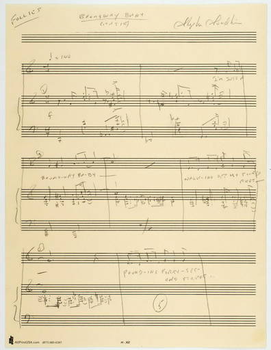 Stephen Sondheim Autographed Musical Manuscript Signed