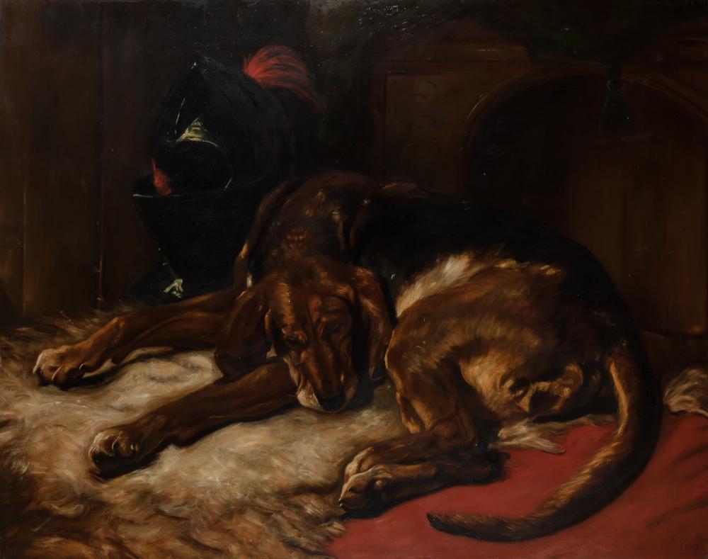 After Sir Edwin Landseer The Sleeping Bloodhound