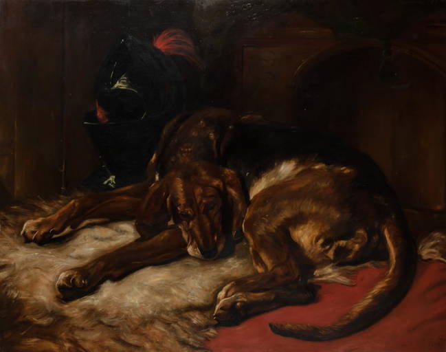 After Sir Edwin Landseer The Sleeping Bloodhound