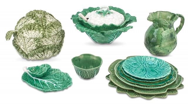 Assembled Group Of Portuguese Pottery Cabbage Ware