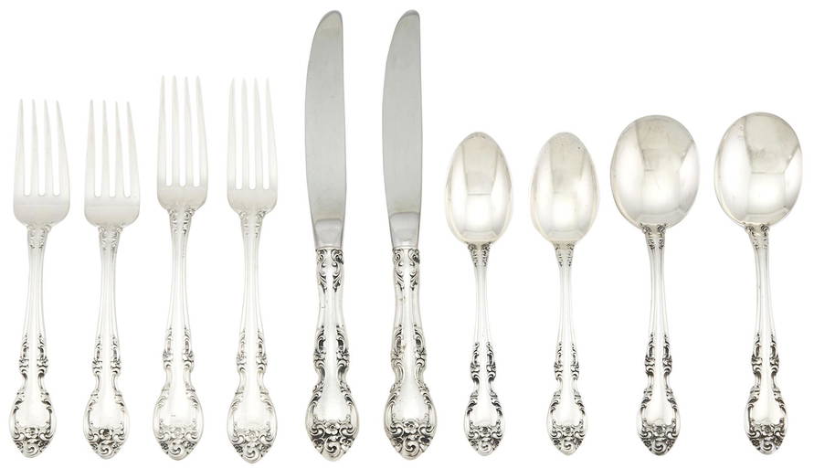 Gorham Sterling Silver Melrose Pattern Flatware Service