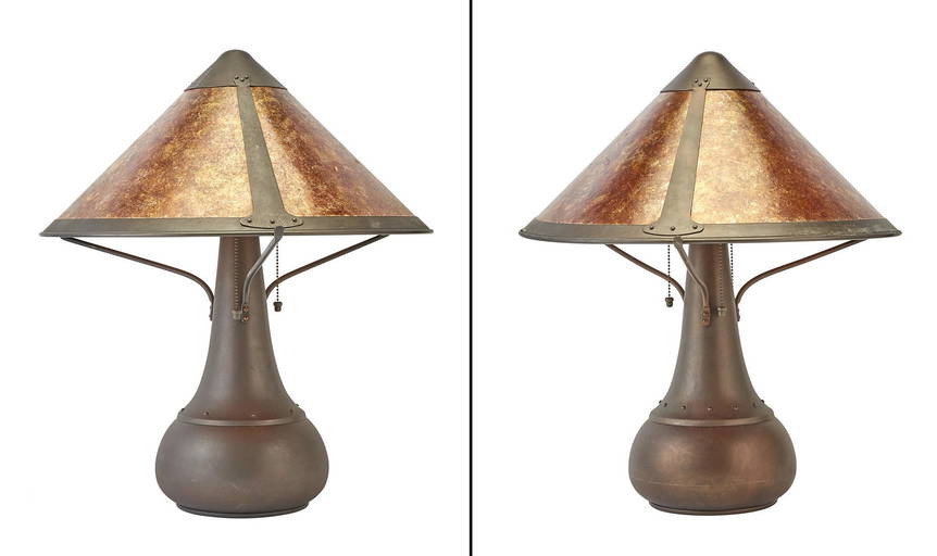 Pair of Copper Mika Lamp Co. Table Lamps (#0355) on Feb 16, 2022 ...
