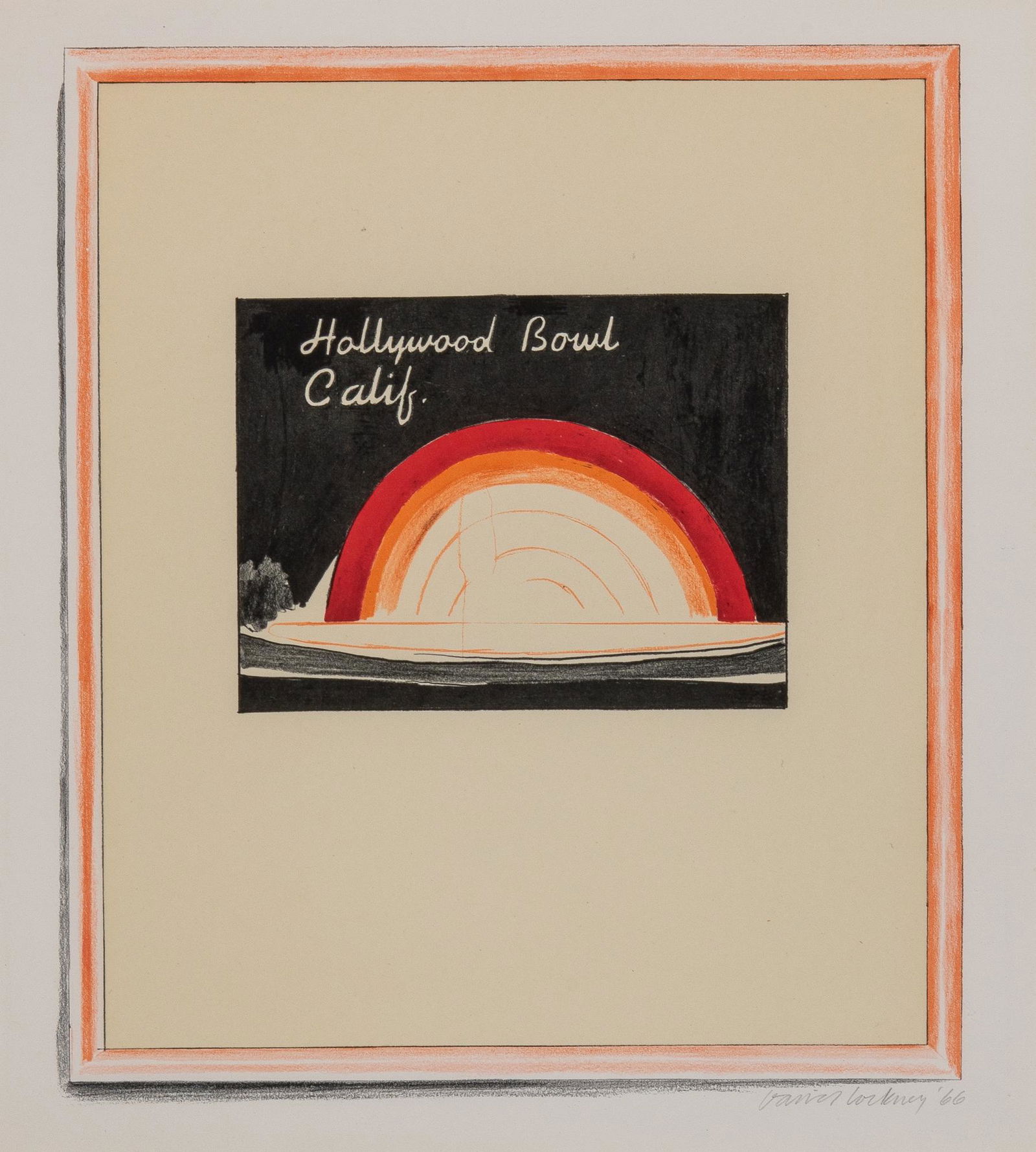 David Hockney HOLLYWOOD BOWL POSTER (BAGGOTT 8) Color screenprint and ...