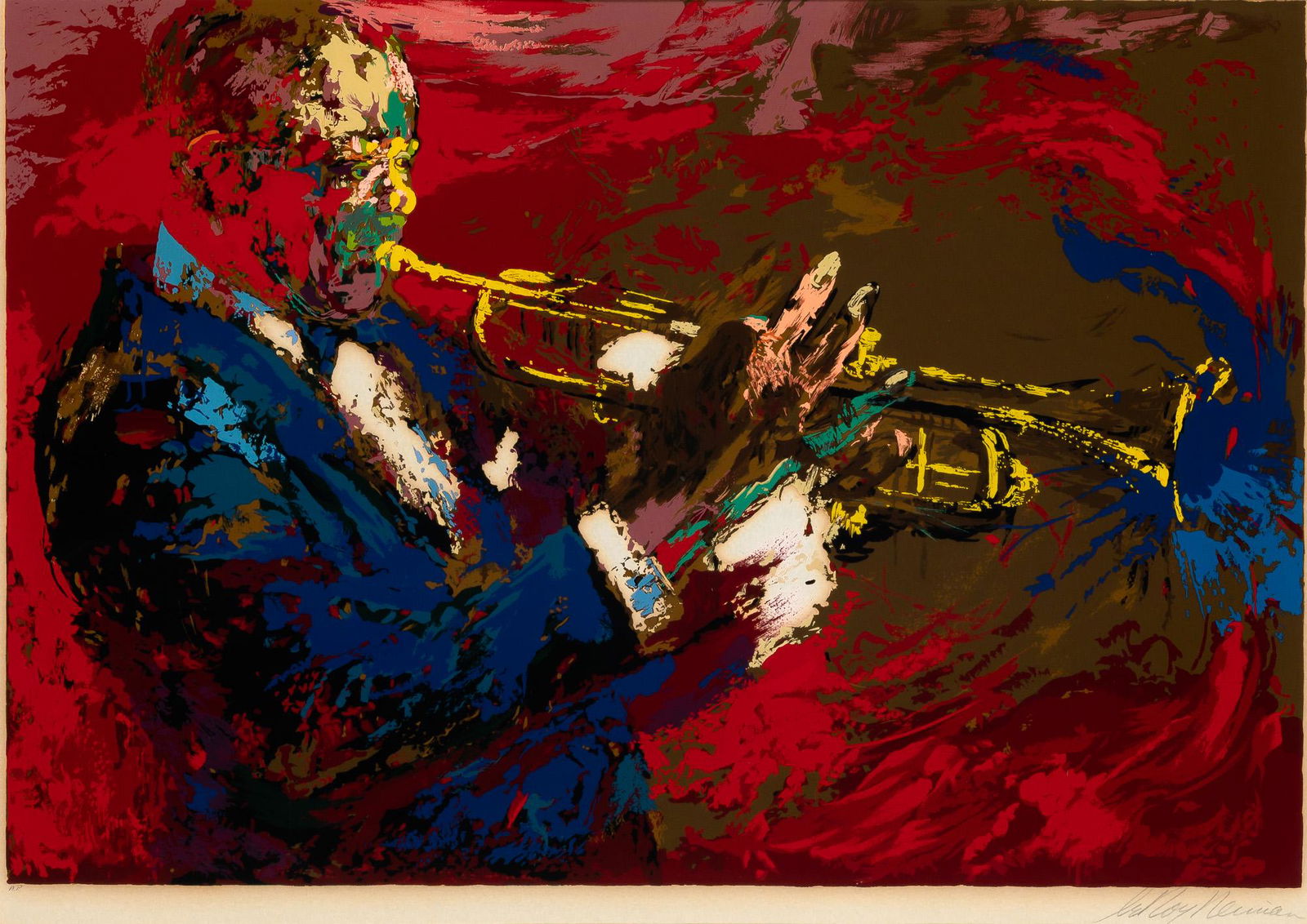 Leroy Neiman Satchmo Louis Armstrong Color Screenprint, Framed