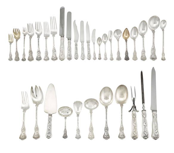 Tiffany & Co. Sterling Silver Olympian Pattern Flatware Service - Nov ...