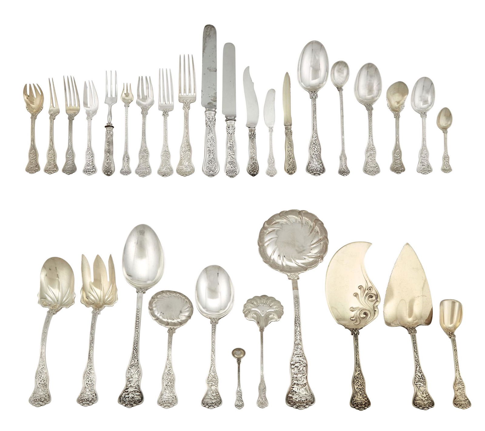 Tiffany & Co. Sterling Silver Olympian Pattern Flatware Service - Nov ...