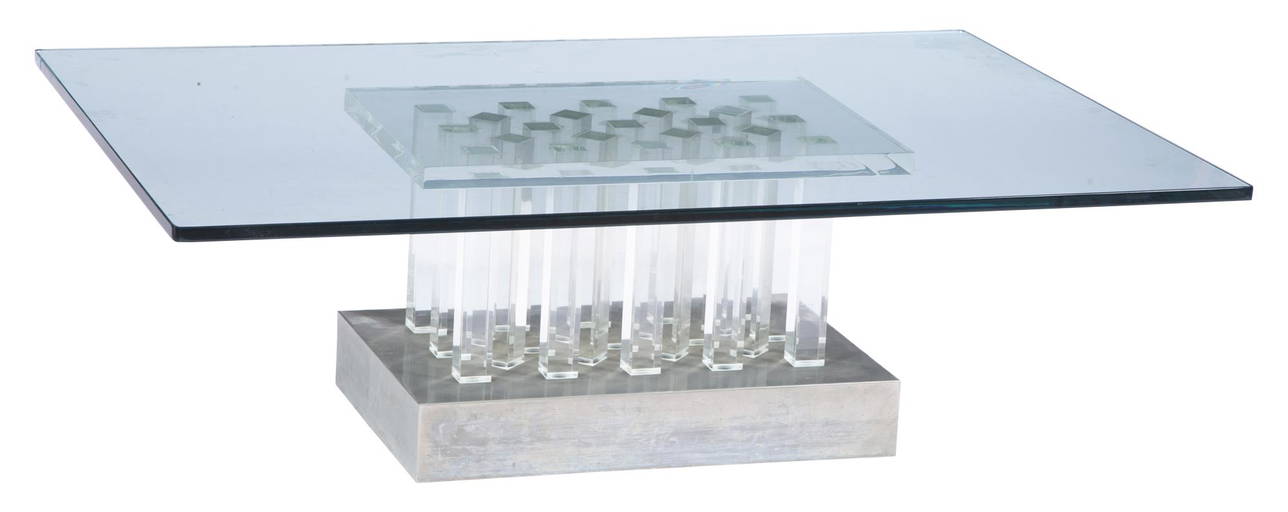 Illuminated Acrylic and Stainless Steel Low Table (#0109) on Dec 07 ...