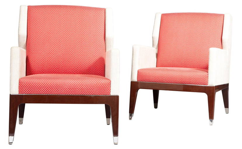 Pair of Frank Pollaro Upholstered Chromed Metal Armchairs (#0364) on ...