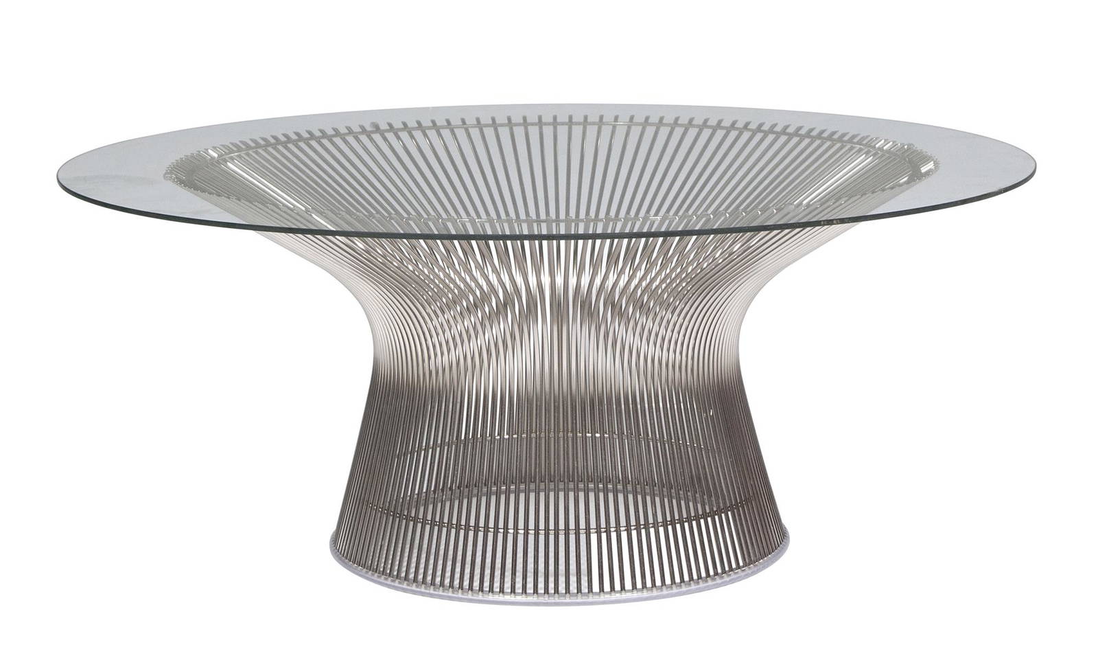 Warren Platner Chromed Metal And Glass Low Table Auction