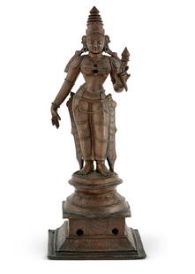 An Indian Cast Bronze Figure Of Parvati 17th 18th Century