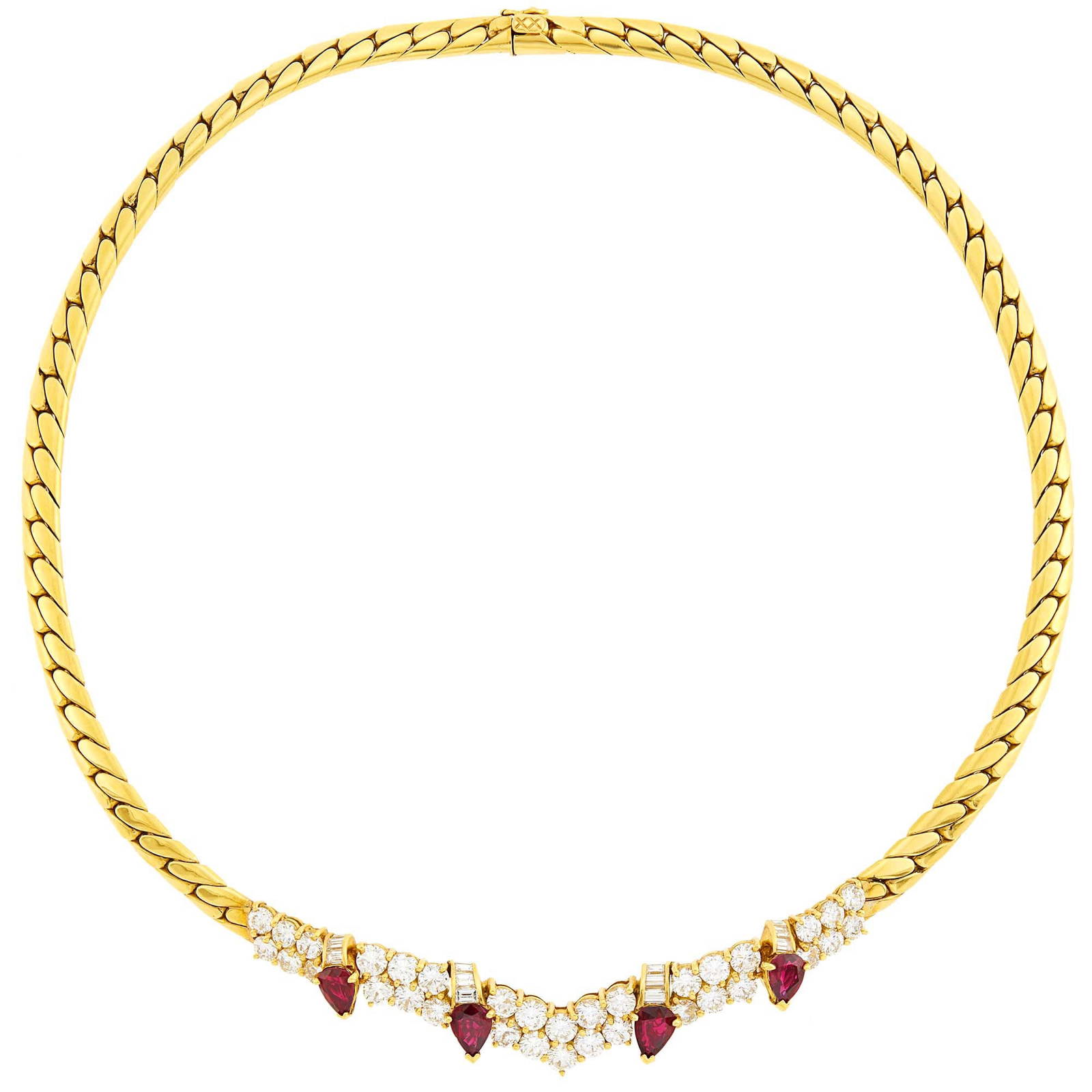Rolland Barrey Gold, Ruby And Diamond Necklace Auction