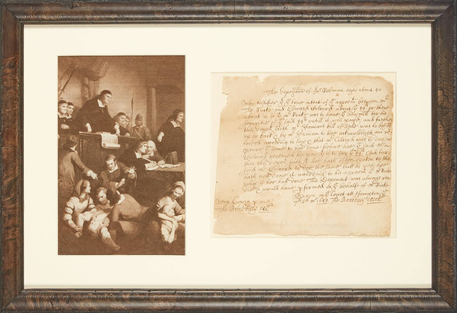 Signed By The Husband Of Mary Bradbury - A Convicted Witch Who Managed ...