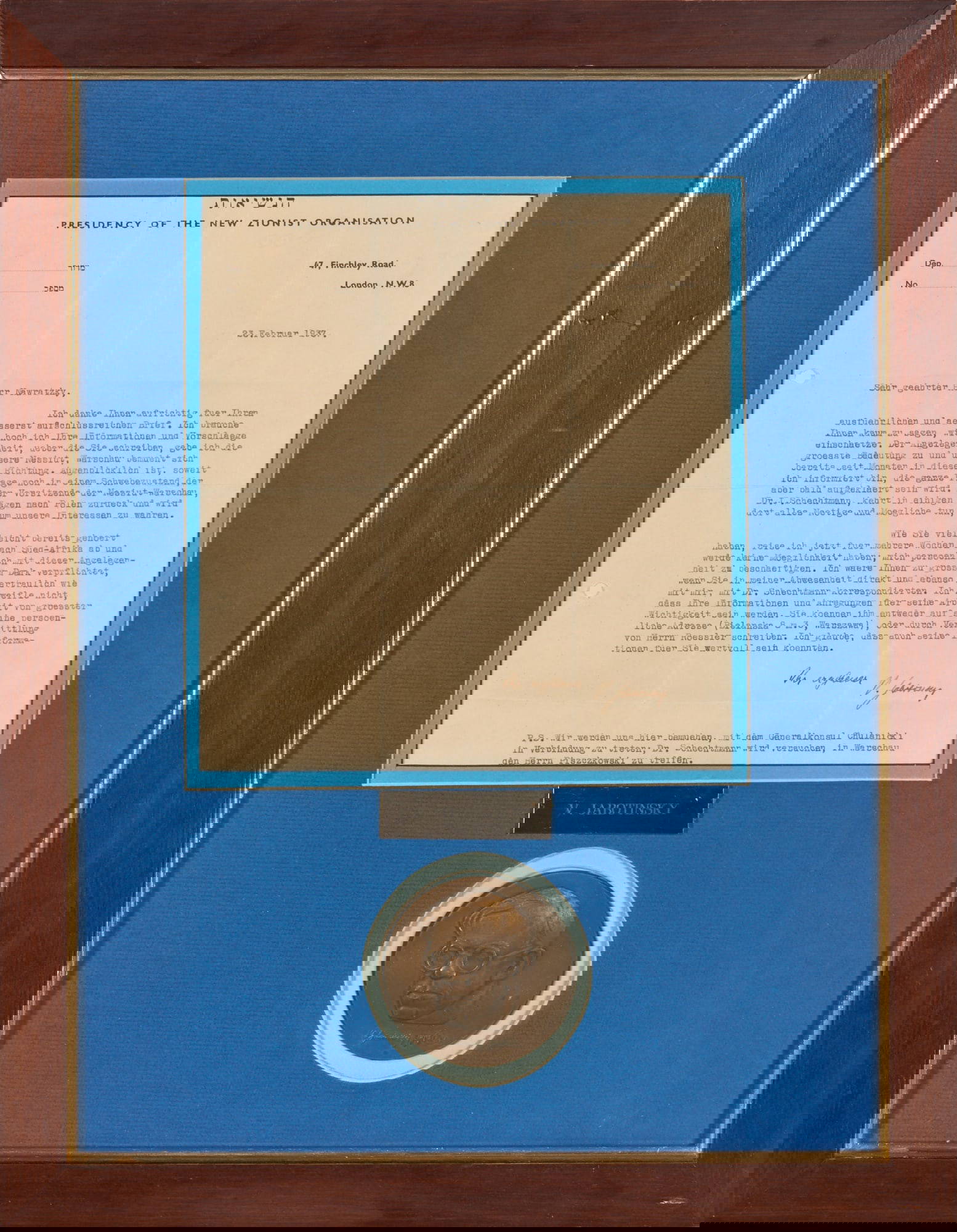 Signed By The Zionist Leader Vladomir "ze'ev" Jabotinsky Auction